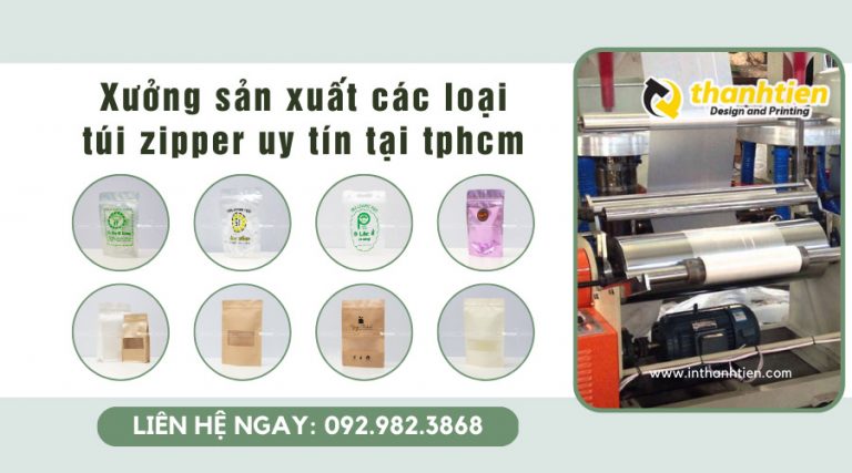 Công Ty Sản Xuất, In Túi Zip Chỉ Đỏ Giá Rẻ HCM