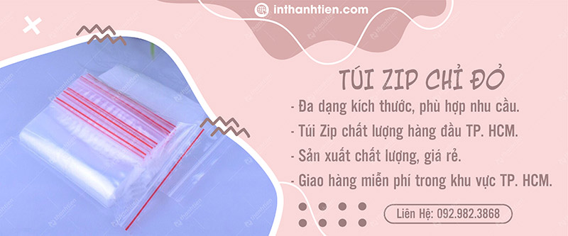 Túi Zip Chỉ Đỏ Giá Rẻ, Đủ Size, Chất Lượng ở TPHCM và Hà Nội